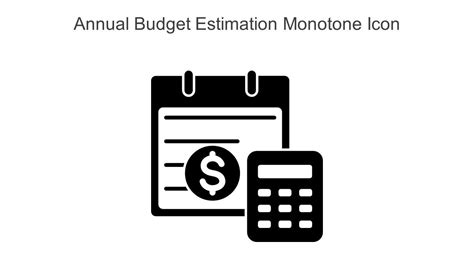 Annual Budget Estimation Monotone Icon In Powerpoint Pptx Png And Editable Eps Format Ppt Example