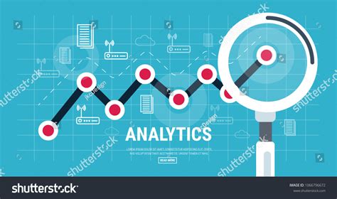 Flat Vector Illustration Web Analytics Information Stock Vector