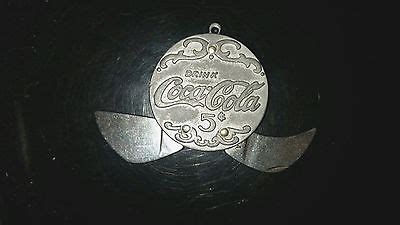 Vintage USA Coke Key Fob Round Brass Cigar Cutter Coca Cola Ad Pocket Knife Antique Price