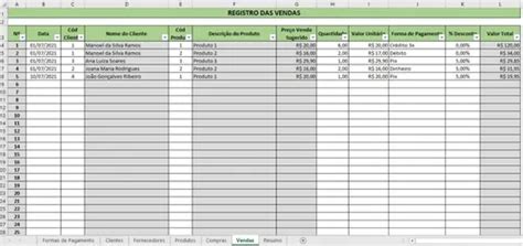 1 Planilha Controle De Vendas Estoque E Compras Mercado Livre