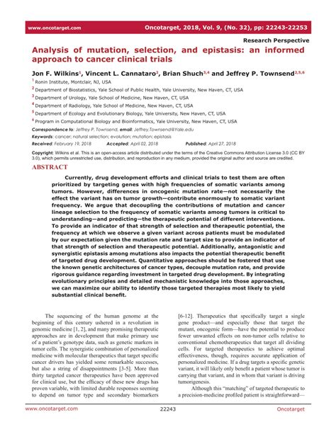 Pdf Analysis Of Mutation Selection And Epistasis An Informed