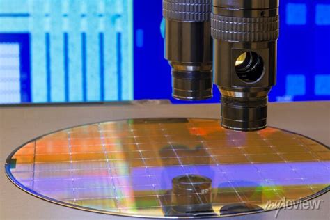 Silicon Wafer With Semiconductor Microchip On Machine Process