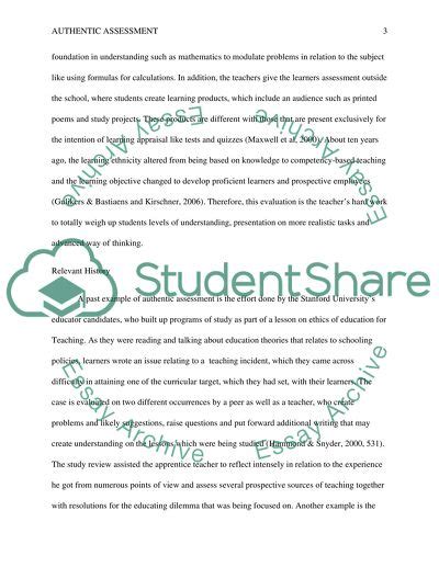 Major Issue In Assessment Authentic Assessment Essay Example Topics