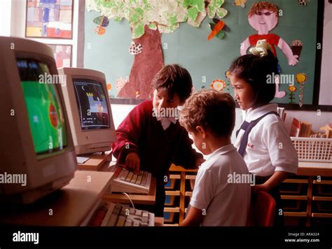 1990s Computer Class Infant School Early 90s Computer Screens Group