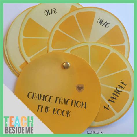 Orange Fraction Flip Book Teach Beside Me