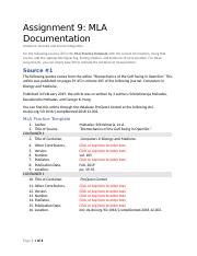 Assignment MLA Documentation Docx Assignment MLA Documentation Academic Journals And