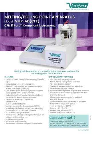 Advanced Digital Melting Boiling Point Apparatus Vmp Adt At Rs