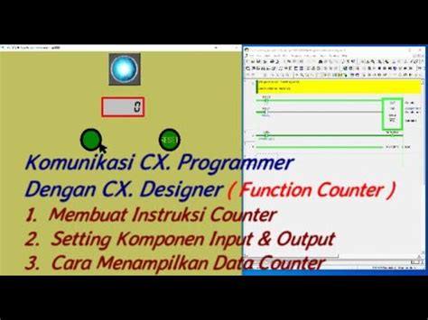 Belajar PLC. Omron, Komunikasi CX. Programmer dengan CX. Designer, Membuat Instruksi Counter ...