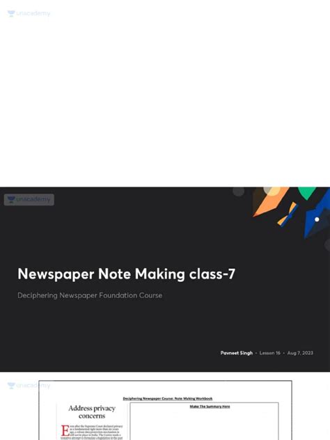 Newspaper Note Making Class 7 With Anno 1691476429280 Pdf