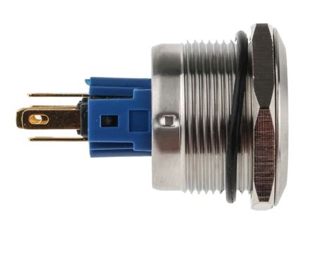 RS PRO RS PRO Illuminated Push Button Switch Momentary Panel Mount 22mm Cutout SPDT Blue