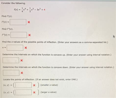 solved consider the following f x 3x² 4 find f x