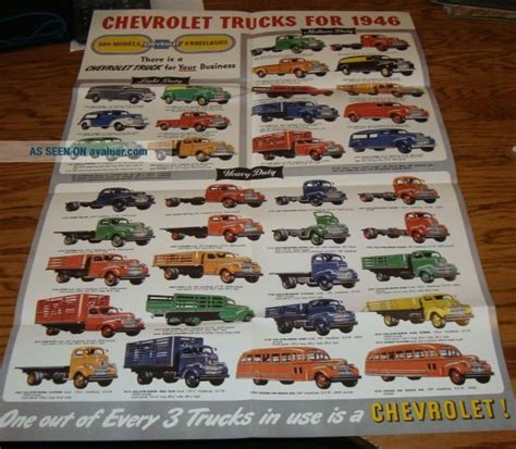 1946 chevrolet truck full line foldout sales brochure 46 chevy pickup
