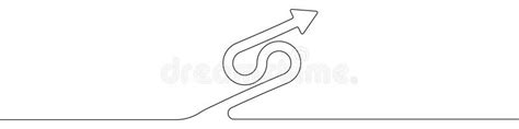 Arrow Line Continuous Drawing Vector One Line Arrow Vector Background