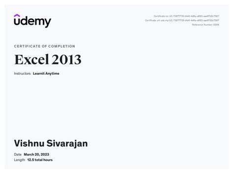 Vishnu Sivarajan On Linkedin Excel Udemy Learningexperience