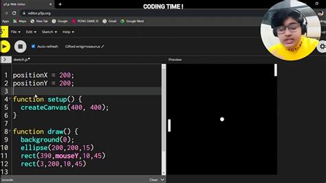 Pong Game P5js Coding Time Youtube