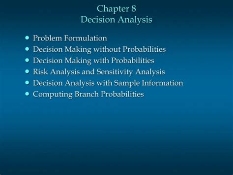 Ppt Chapter 8 Decision Analysis Powerpoint Presentation Free Download Id9000710