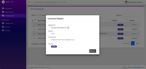 online magazine management system in php with free source code