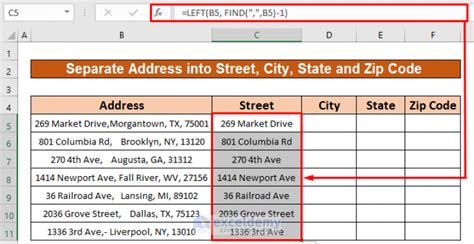 How To Separate City State And Zip From Address Using Excel Formula