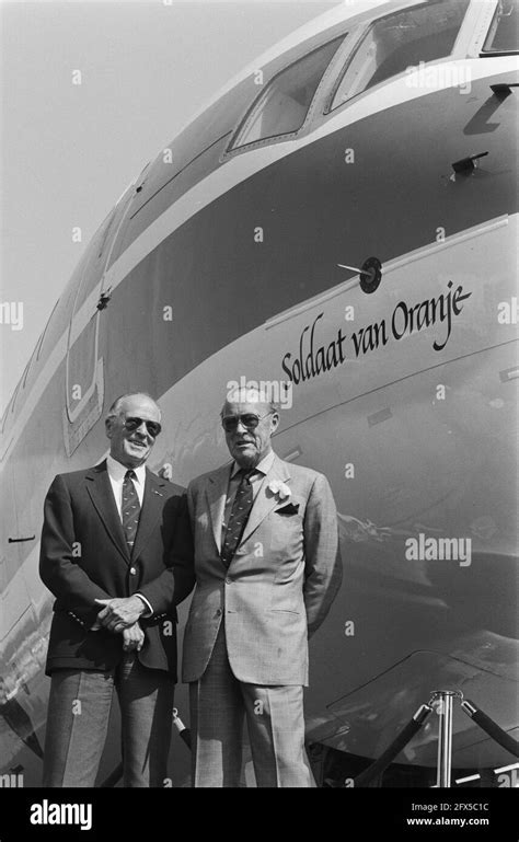 Prince Bernhard And Erik Hazelhoff Roelfzema Pose In Front Of The Plane