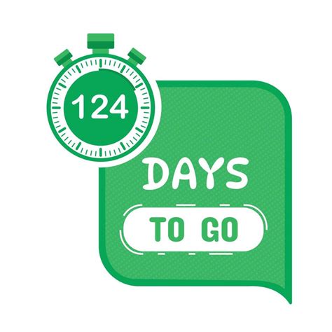 124 Days To Go Countdown Timer Design Clock Icon 24210078 Vector Art At