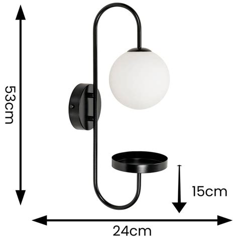 Valuelights Milo Frosted Glass Globe Shade Curved Matte Black Wall