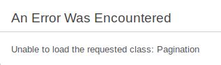 Php Unable To Load The Requested Class Pagination Stack Overflow