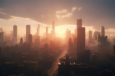 Premium Ai Image Urban Radiance A Volumetric Cityscape