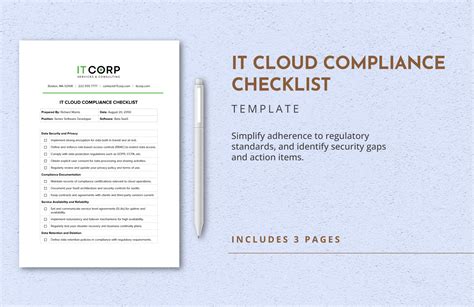 IT Cloud Compliance Checklist Template In Word PDF Google Docs Download Template Net