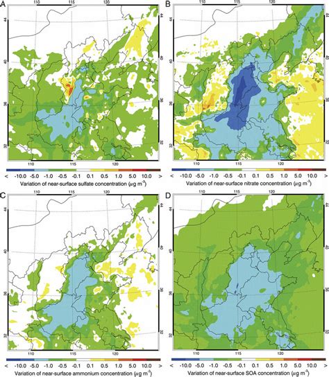 Spatial Distribution Of The Variation Of Average A Sulfate B Download Scientific Diagram