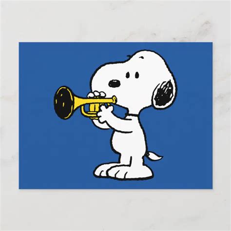 Peanuts Snoopy Trumpet Player Postcard Zazzle