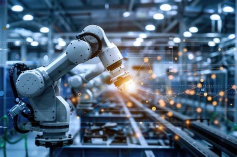 Premium Photo Industry 40 Robot Arms Automate Factory Production With