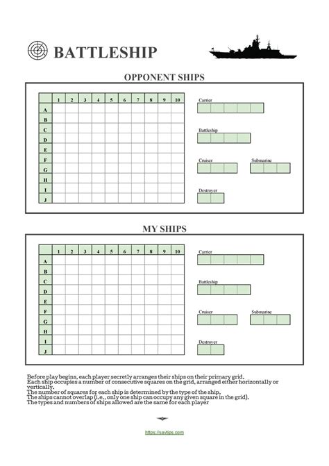 Free Battleship Grid To Download And Print Out Savtips