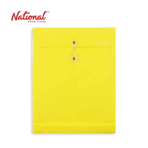 Morning Glory Plastic Envelope 51721 86920 Yellow A4 Expanding String Lock Vertical