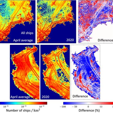The Shipping Densities Number Of Ships Per Km 2 Of The Test Area 1