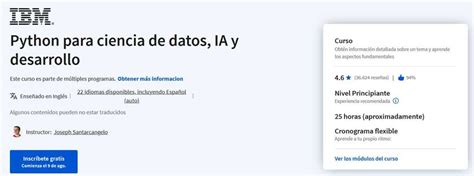 IBM Tiene El Curso De Python Perfecto Preparado Para IA Desarrollo Y Ciencia De Datos