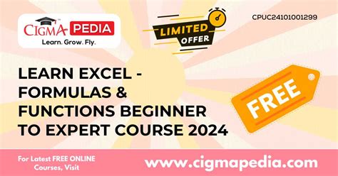 Learn Excel Formulas And Functions Beginner To Expert Course 2024 Free Udemy Course Cigma Pedia