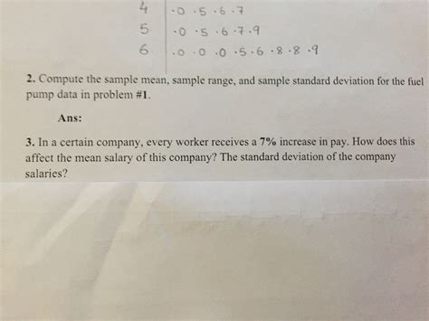 Solved Compute The Sample Mean Sample Range And Sample Chegg