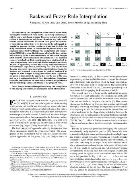 Pdf Backward Fuzzy Rule Interpolation