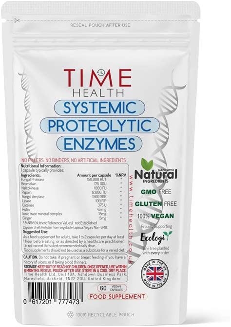 Systemic Proteolytic Enzymes Complex With Ginger And Minerals Uk Made