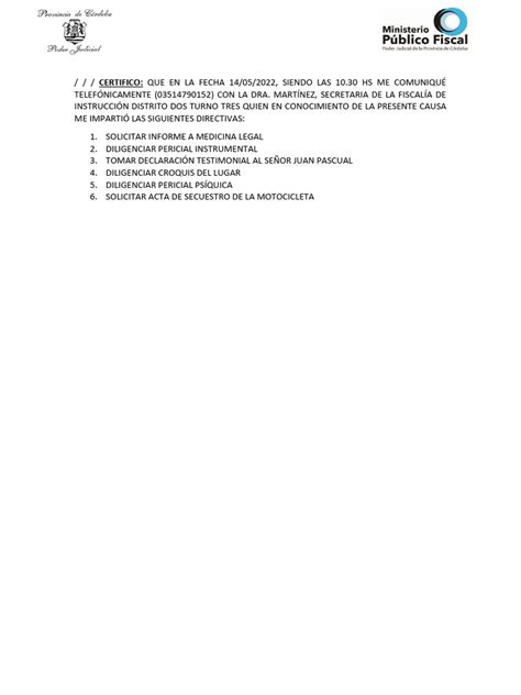 certificado de directivas 3 pdf homicidio ley procesal