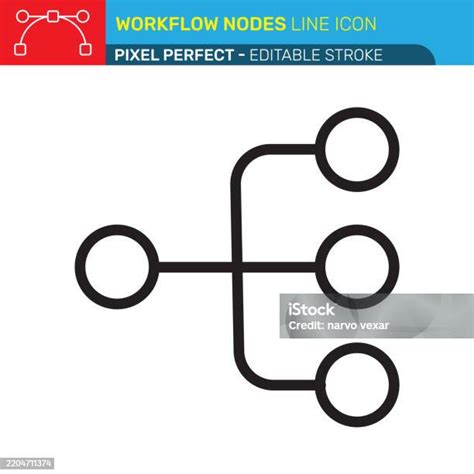 워크플로우 노드 라인 아이콘 픽셀 퍼펙트 편집 가능한 스트로크 Ui Ux 벡터 아이콘 3차원 형태에 대한 스톡 벡터 아트 및 기타 이미지 Istock