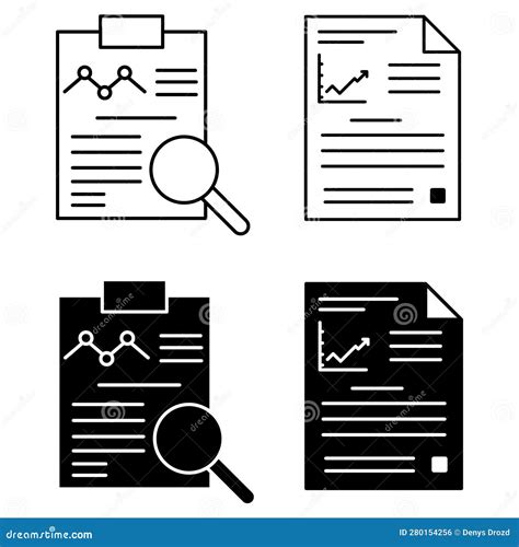 Data Analysis Icon Vector Set Profit Graph Illustration Sign