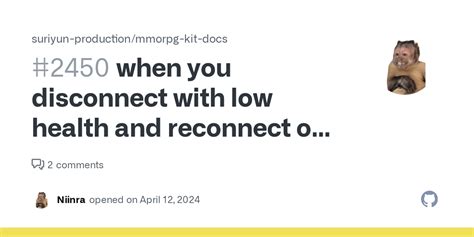When You Disconnect With Low Health And Reconnect On The Player Canvas It Does Not Refresh