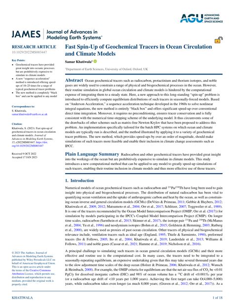 Pdf Fast Spin‐up Of Geochemical Tracers In Ocean Circulation And