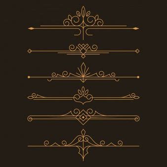 Colección divisor dibujado a mano | Vector Gratis | Art deco, Deco, Vetores