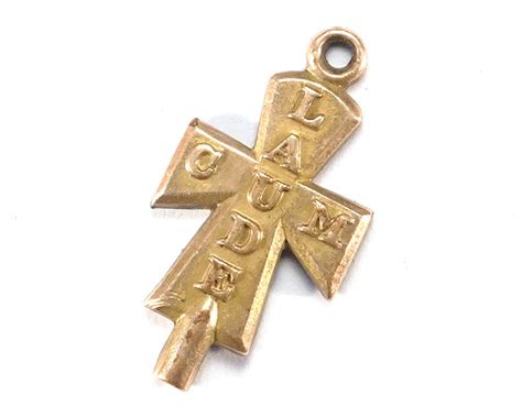 Vintage Gold Filled Cum Laude Society Pin Gold Tau Cross Logo