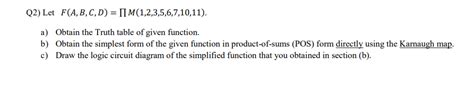 Solved Q2 Let F A B C D M 1 2 3 5 6 7 10 11 A Obtain Chegg Com