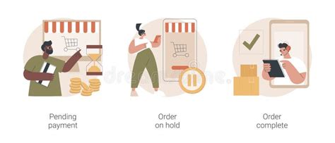 E Commerce Purchase Processing Abstract Concept Vector Illustrations