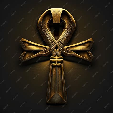Premium Photo Ancient Golden Ankh Symbol Isolated On Dark Background