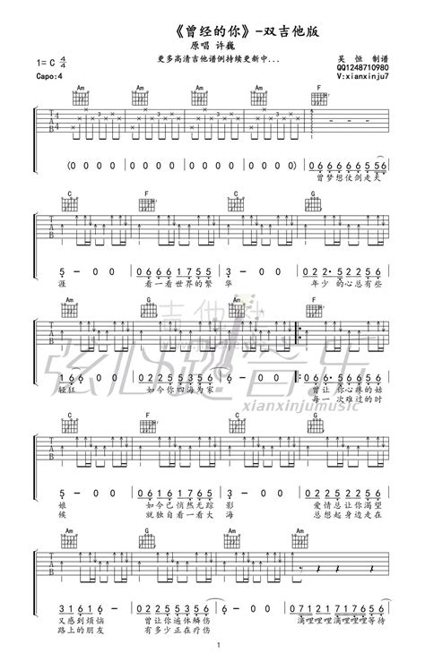 许巍曾经的你简谱曲谱巍蓝莲花简巍曾的你简文秘苑图库